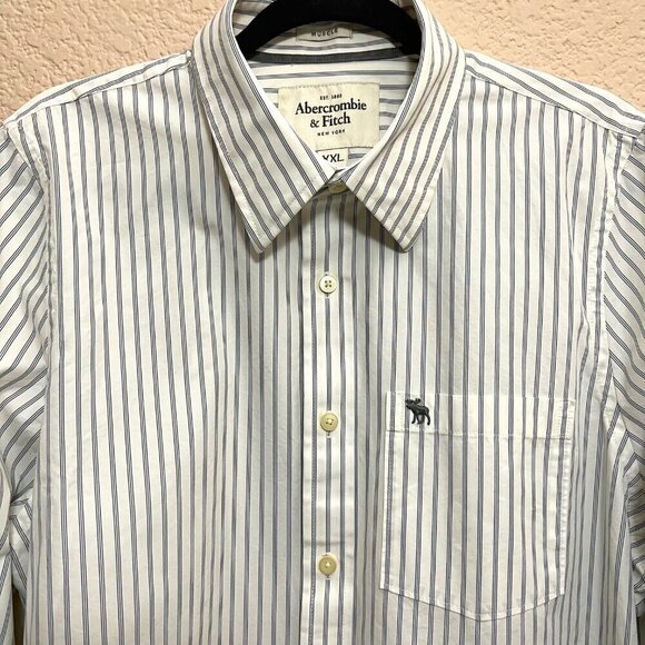 Abercrombie & Fitch | Shirts | Vintage Abercrombie Fitch Size Xxl Men Muscle Fit White Stripes ...